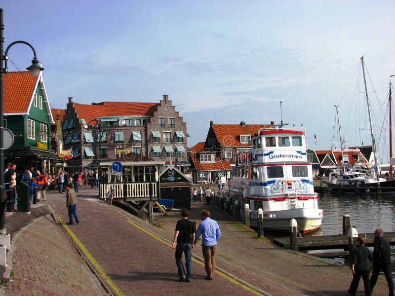 Volendam Harbour, Holland editorial stock image. Image of holiday ...