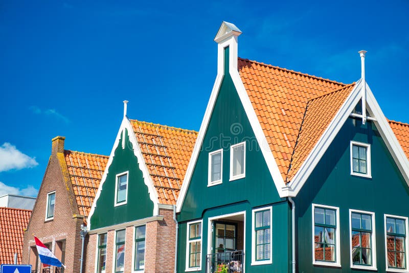 Volendam Homes on a Sunny Spring Day, the Netherlands Stock Image ...