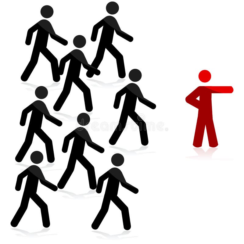 Volg de leider vector illustratie. Illustration of volg - 39369619