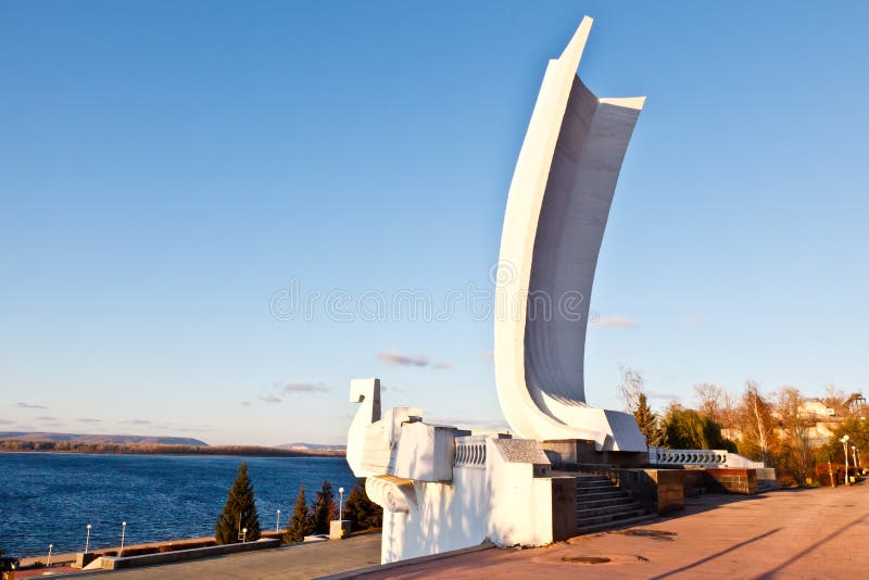 Volga River Embankment in Samara Stock Image - Image of shore, famous ...