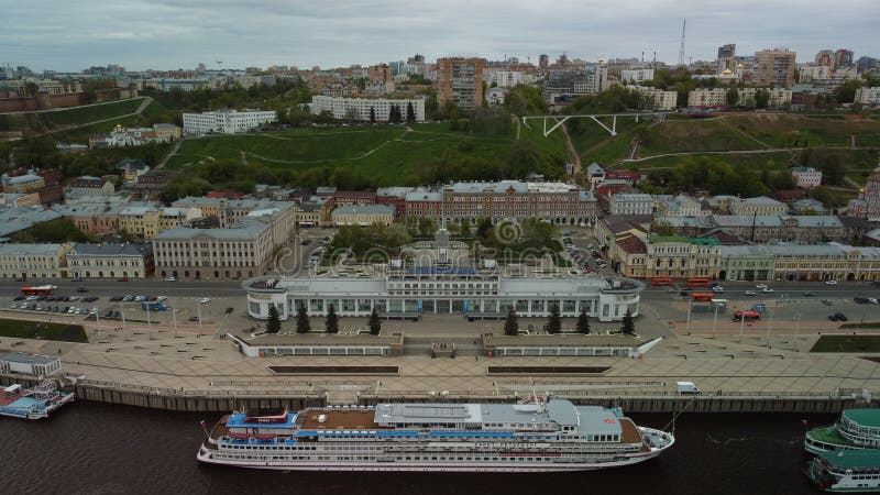 Volga River Embankment Top View. Dron Photo Editorial Stock Photo ...