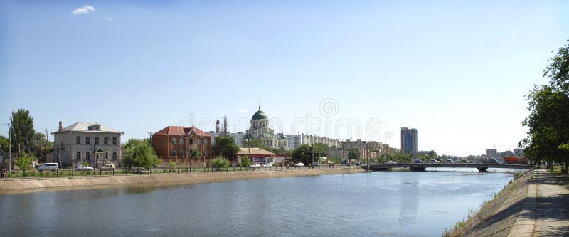 Volga river. stock image. Image of blue, city, embankment - 85248045