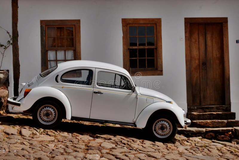 Volkswagen Beetle Called Fusca in Brazil Stock Photo - Image of street ...