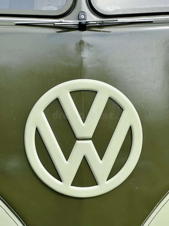 Volkswagen Logo on an Oldtimer Volkswagen Van. Editorial Photography ...