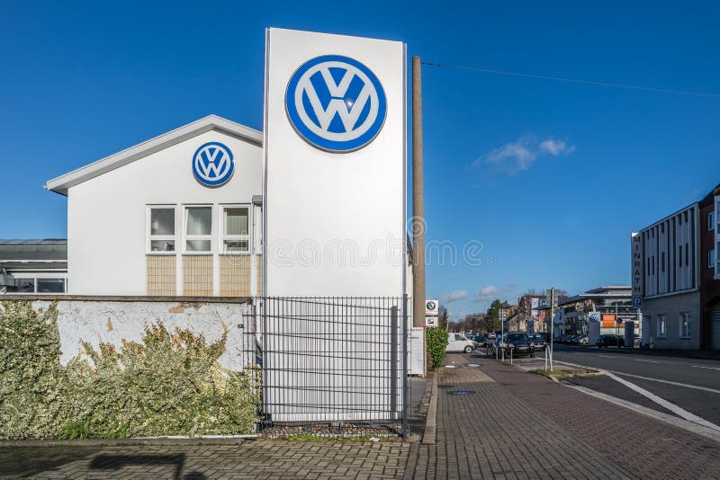 Volkswagen Sign with Blue Sky in Background Editorial Photo - Image of ...