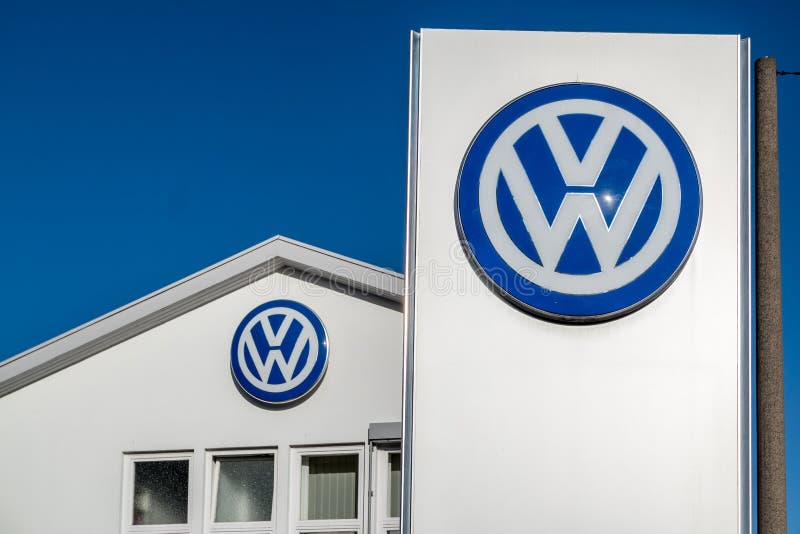 Volkswagen Sign with Blue Sky in Background Editorial Photography ...