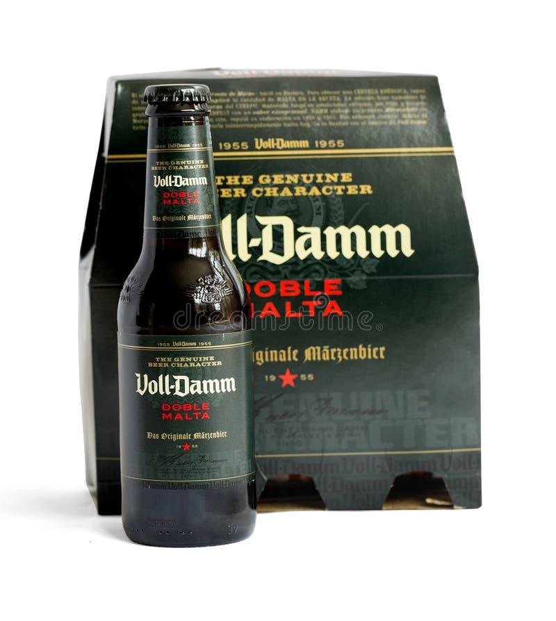 Voll-Damm Doble Malta En Blanco Imagen editorial - Imagen de ...