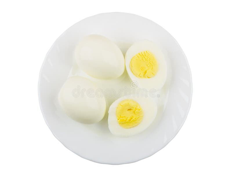 Gekochte Volle Eier Und Gehacktes Ei, Messer Auf Plastikbrett Stockbild ...