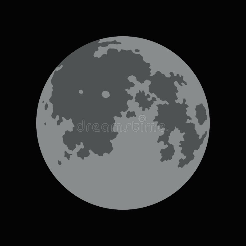 Volle Maan Eenvoudig Pictogram Vector Vector Illustratie - Illustration ...