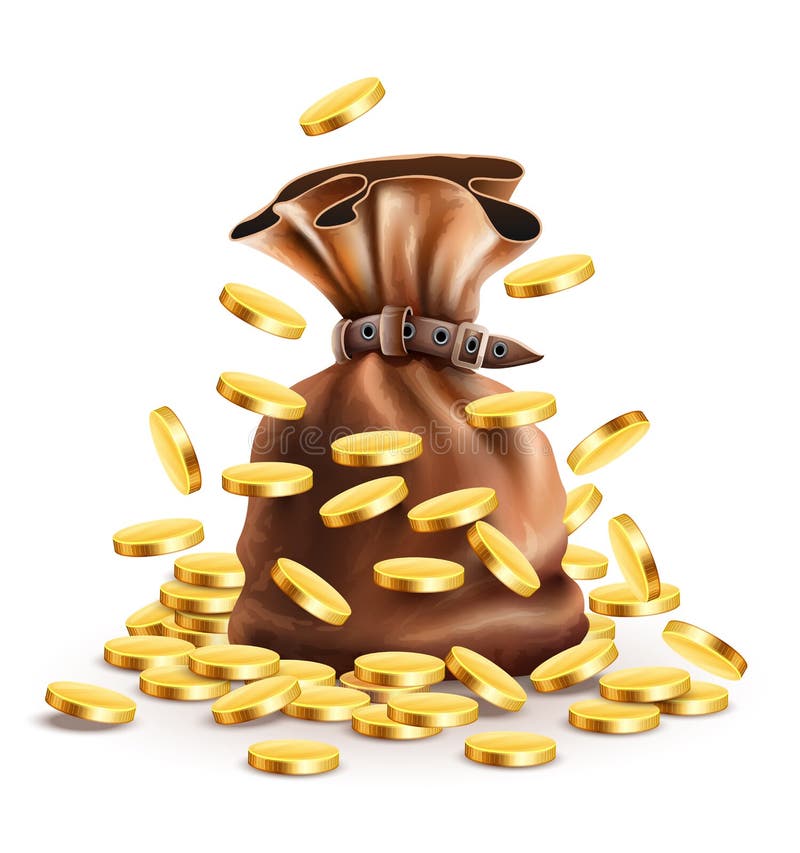 Voller Sack Mit Dem Eurogeld Getrennt Stock Abbildung - Illustration ...