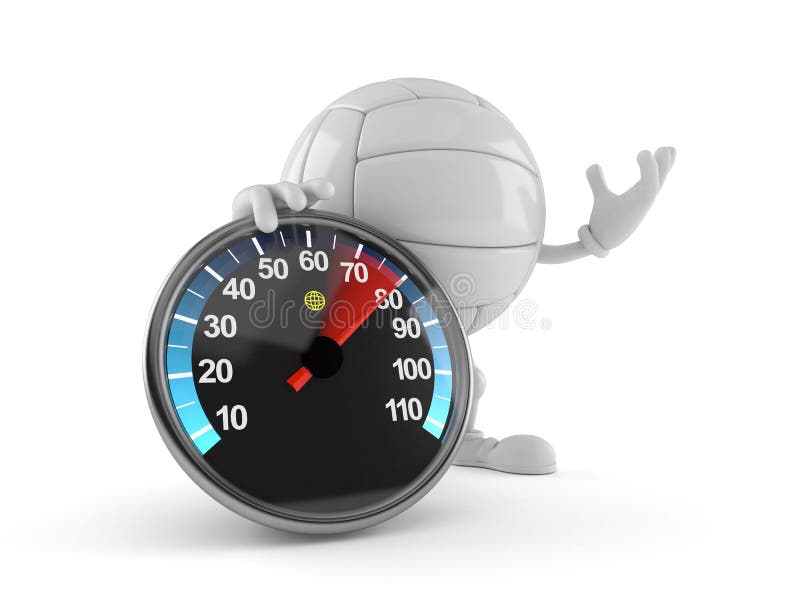 Volley Ball Character with Speed Meter Stock Illustration ...