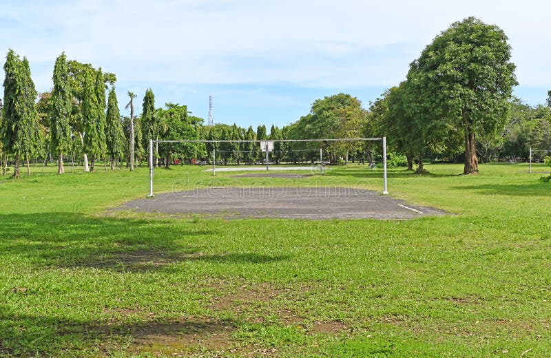 Volley Ball Field, at the Green Public Park Stock Photo - Image of tree ...