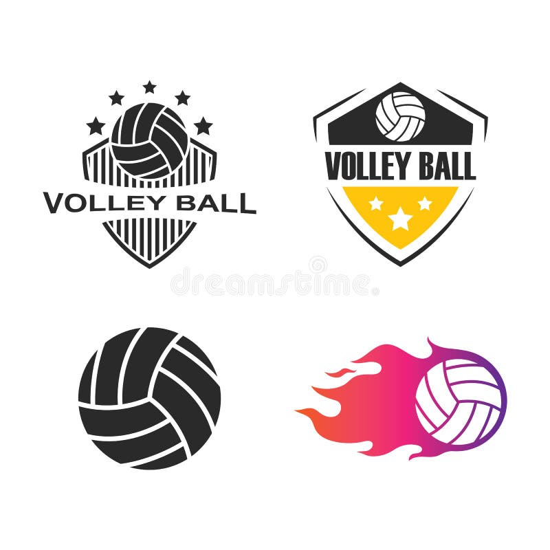 Volley ball logo vector stock vector. Illustration of design - 255679310
