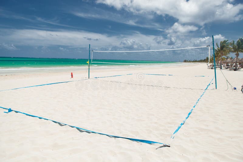 Volley Field on the White Beaches of Cancun Stock Image - Image of ...