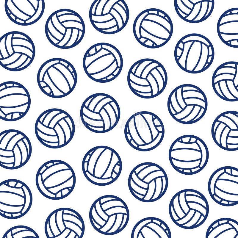 Volleyball Background, Pattern Set. Collection Icons Volleyball Stock ...