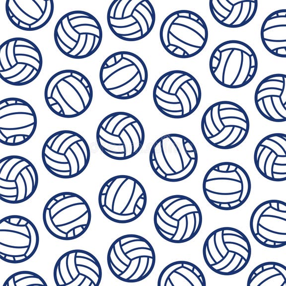 Volleyball Background, Pattern Set. Collection Icons Volleyball Stock ...