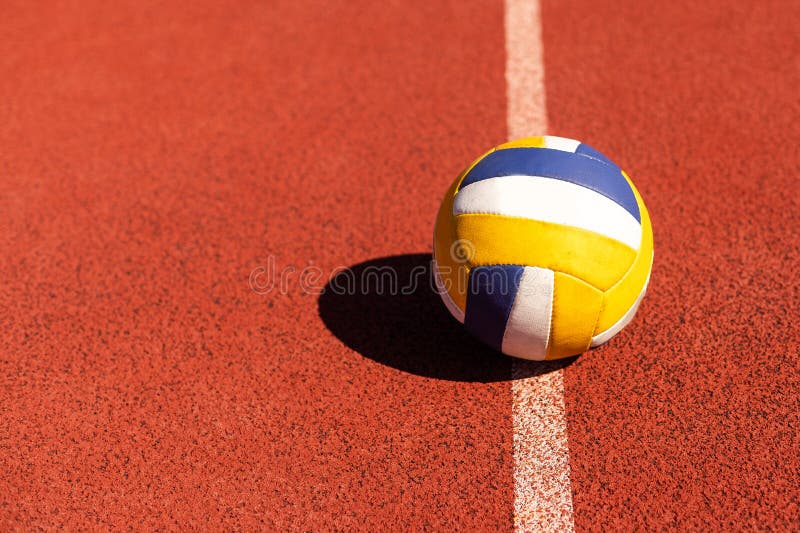 Volleyball Ball with Blurred Arena in Background. Stock Photo - Image ...