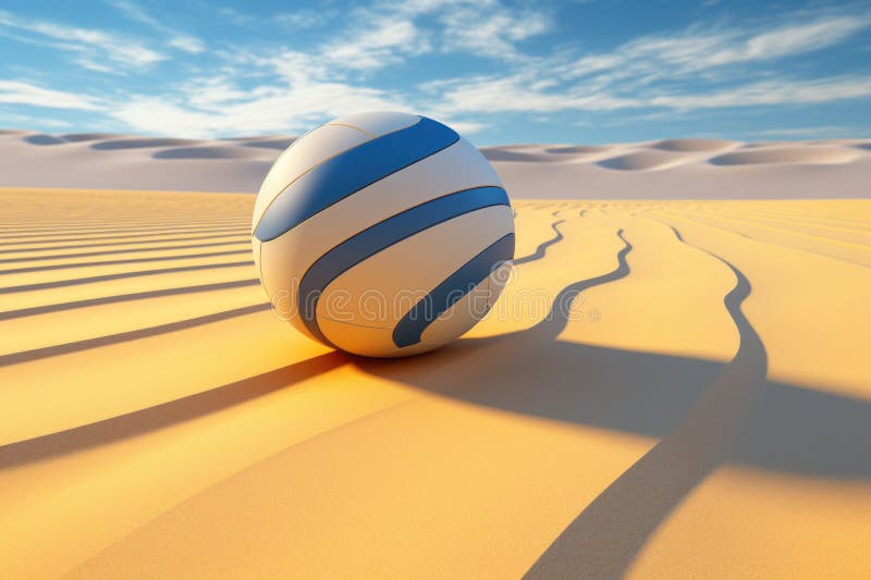 A Volleyball Ball Lay at the Base of Sand on a Beach Stock Photo ...