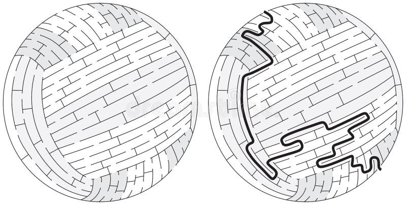 Easy ball maze stock vector. Illustration of brain, easy - 110699771