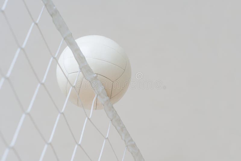 Volleyball Ball Over the Net during Match Stock Photo - Image of ...