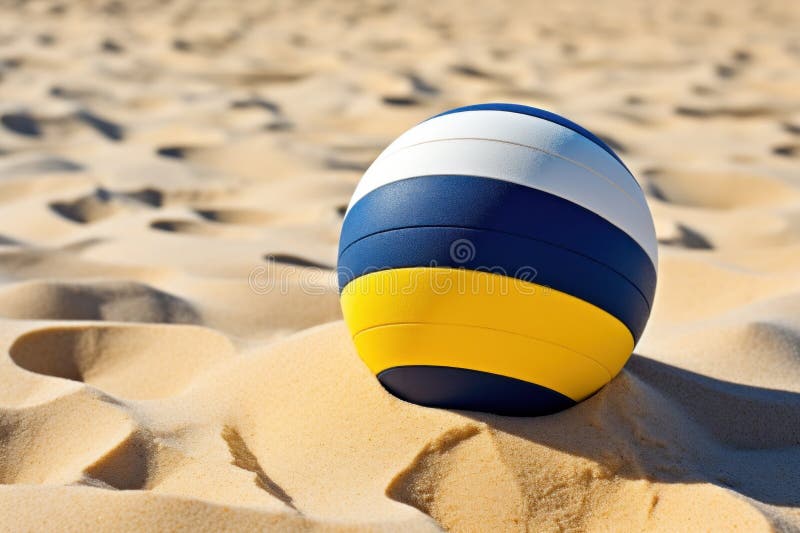 Volleyball Ball on Sand Beach Stock Image - Image of outdoor, volley ...