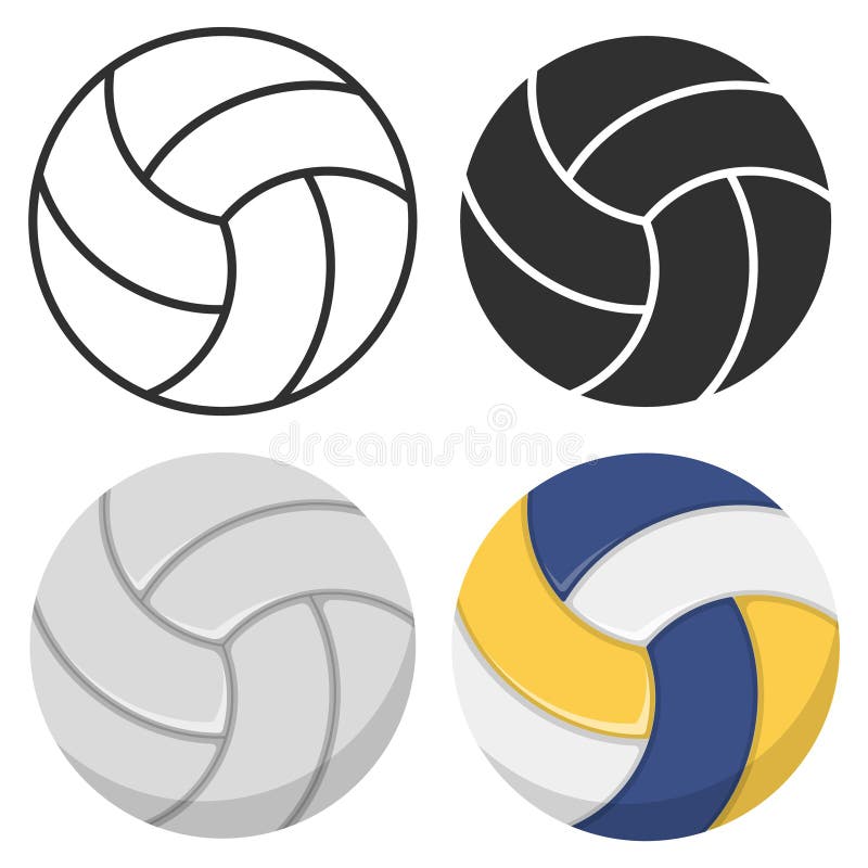 Volleyball Balls Flat Icons Set. Vector Illustration Stock Vector ...