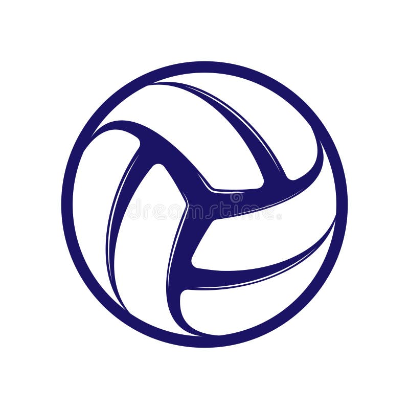 Volleyball blauw symbool vector illustratie. Illustration of ...