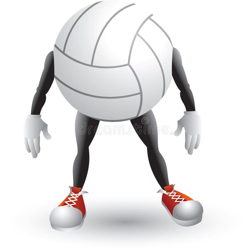 Volleyball Cartoon Character Stock Vector - Illustration of background ...