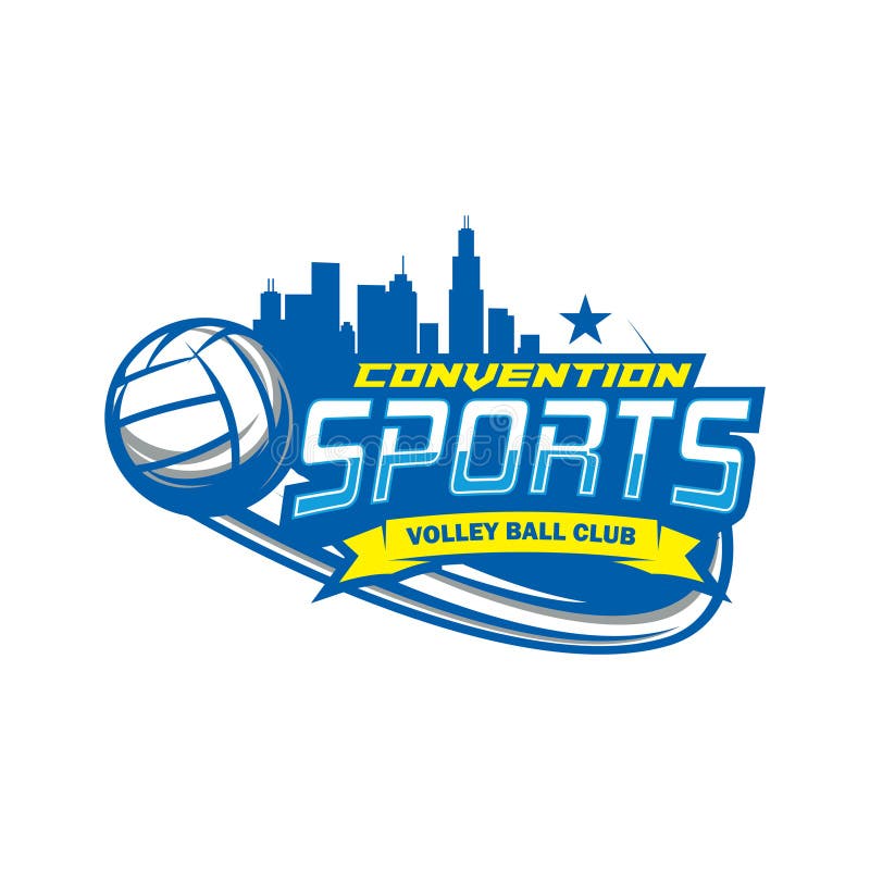 Volleyball Club Logo Design Vector Illustration Stock Vector ...