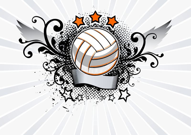 Tribal Volleyball Vector Logo Stock Illustration - Illustration of ...