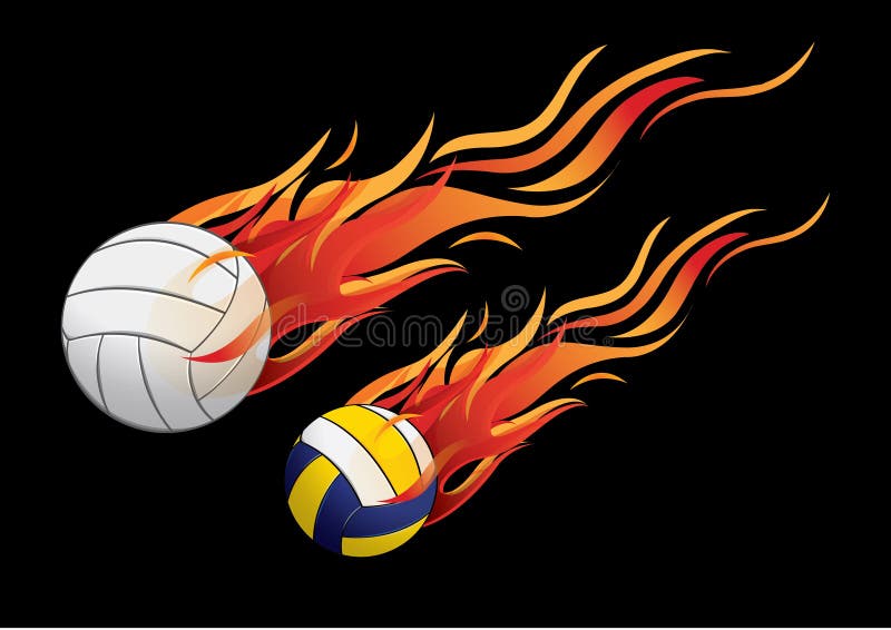Volleyball On Fire Clipart