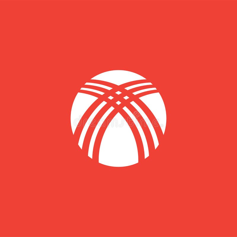 Volleyball Icon on Red Background. Red Flat Style Vector Illustration ...