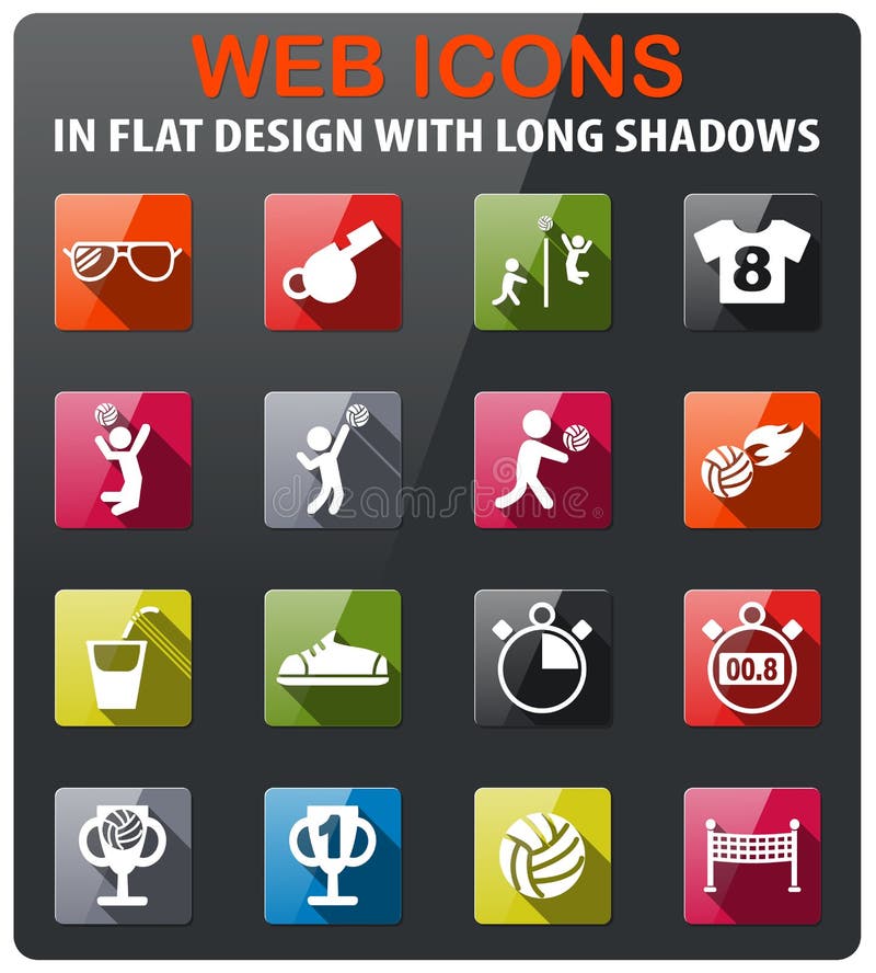 Volleyball icon set stock illustration. Illustration of game - 88423529