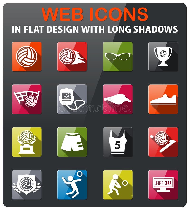 Volleyball icon set stock illustration. Illustration of blow - 88457903