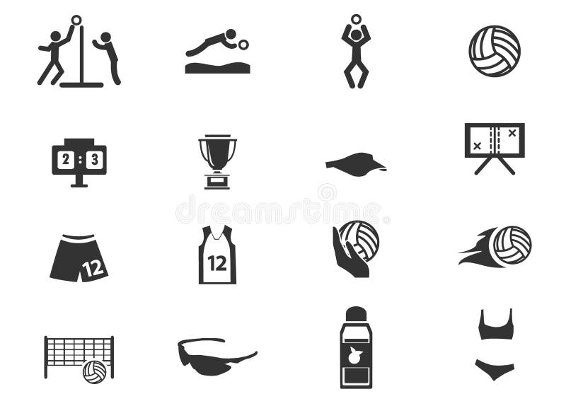 Volleyball icon set stock vector. Illustration of ball - 66101350