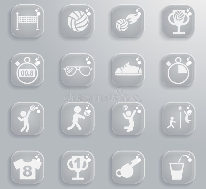 Volleyball icon set stock illustration. Illustration of design - 88688206