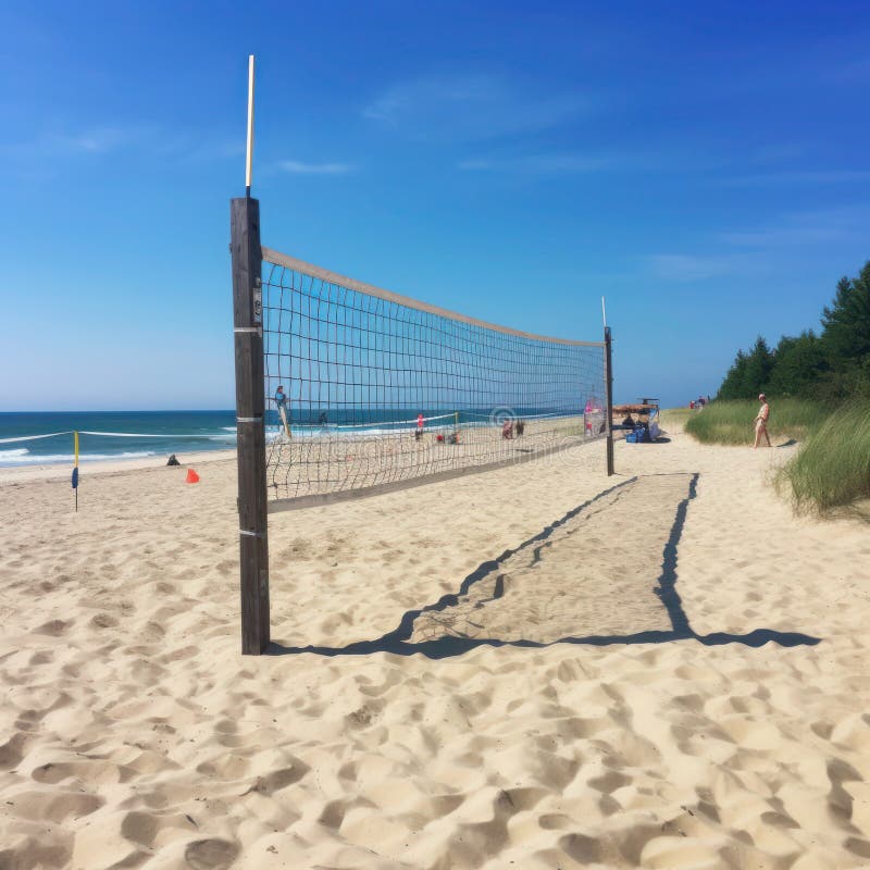 Volleyball Net for Beach Volleyball on the Beach, Concept of Summer Sea ...