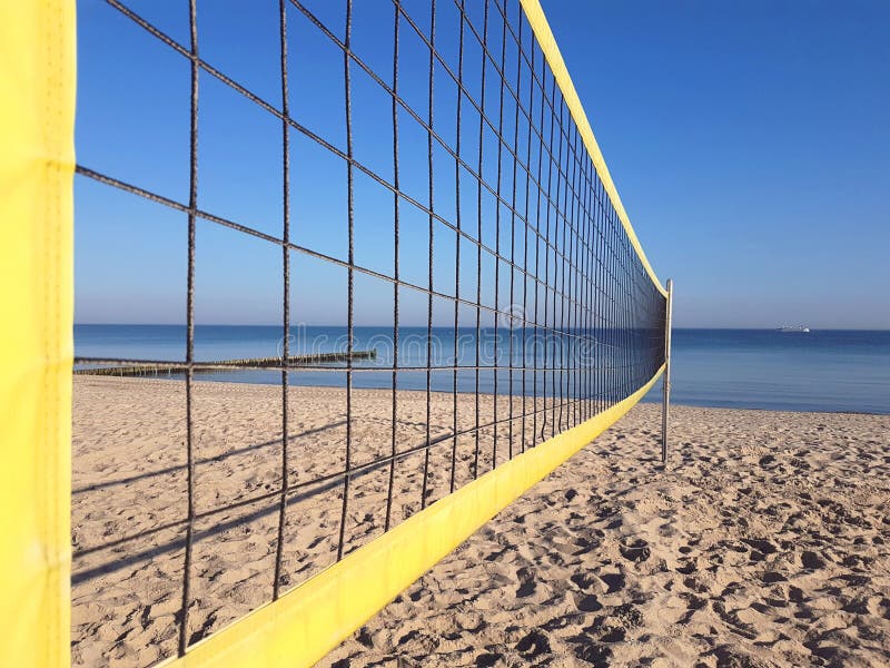 Beach Volleyball Net And Beach Stock Image - Image of white, sport ...