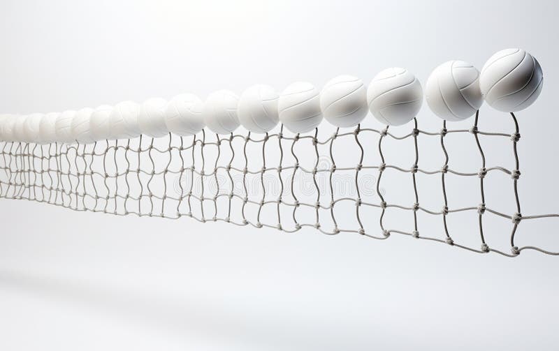 Volleyball Net Chain Against Clean White Stock Illustration ...