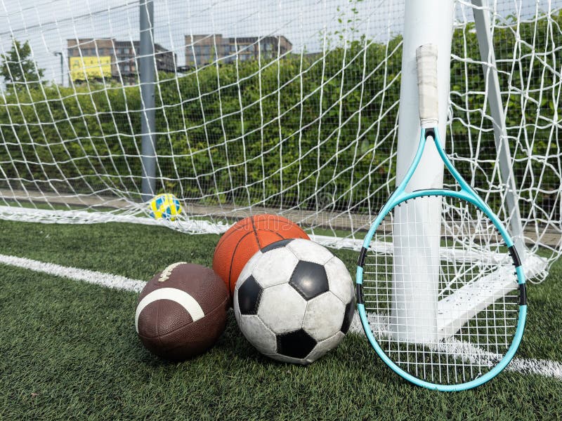 Volleyball Net and Different Types of Balls Stock Photo - Image of ...