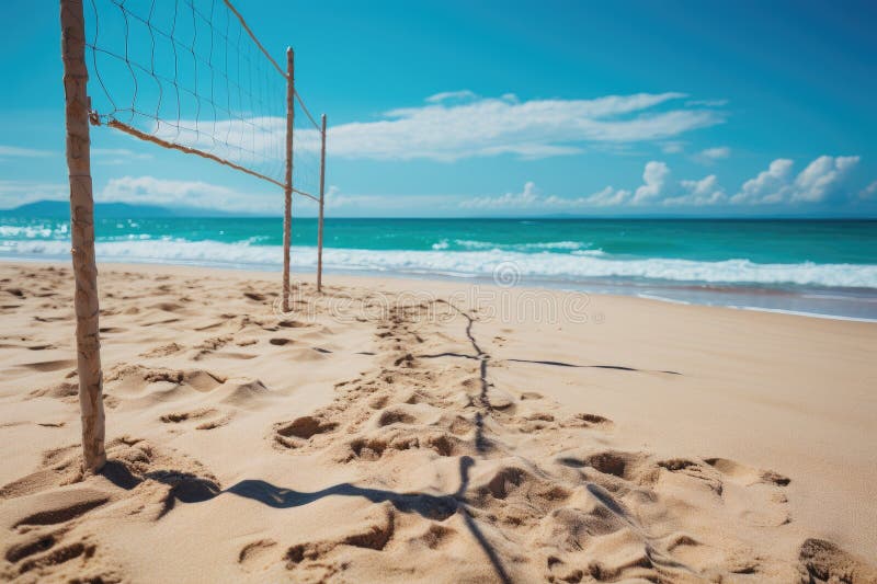 Volleyball Net for Outdoor Beach Volleyball. Generative AI Stock ...