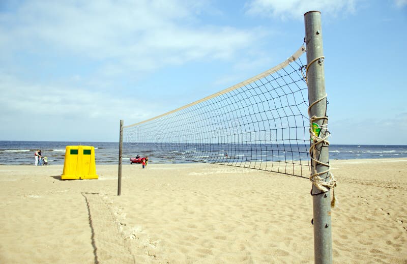 Volleyball Net Sea Waste Bin Boat People Relax Stock Photo - Image of ...