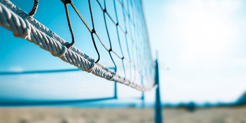 Volleyball Net with a White Rope Stock Photo - Image of safety, sandy ...