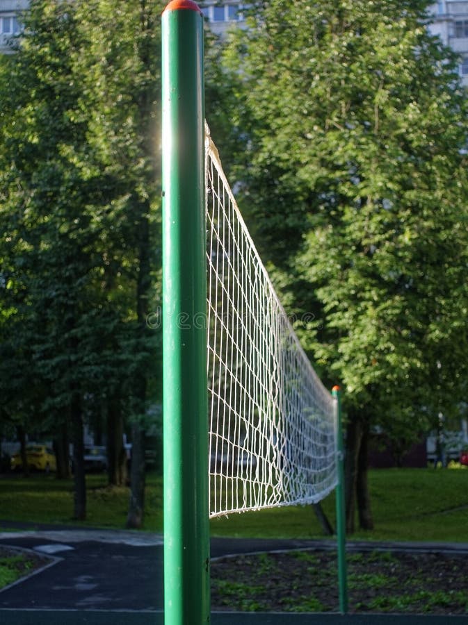 Volleyball Net in the Yard in the Summer Stock Photo - Image of ...