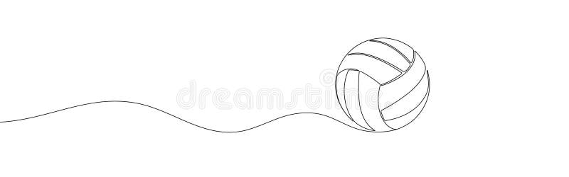 Volleyball One Line Art. Continuous Line Drawing of Ball. Stock Vector ...