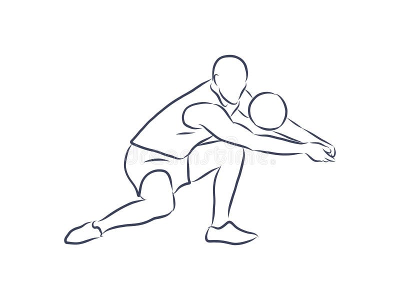 Volleyball Player Outline Silhouette Stock Illustrations – 321 ...