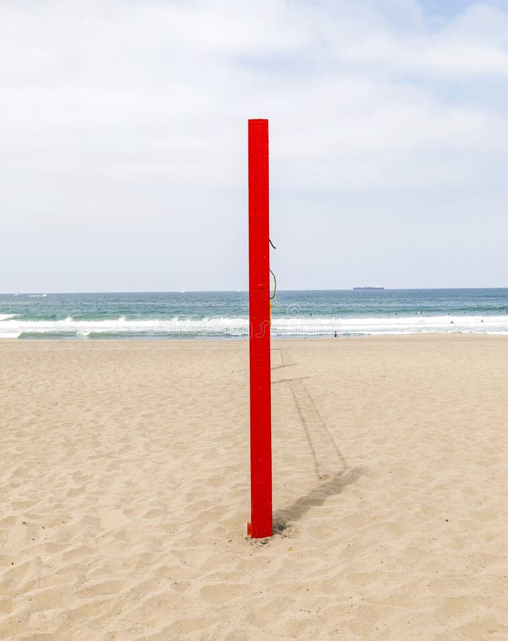 Volleyball Post at the Beach Stock Image - Image of game, beach: 48731151
