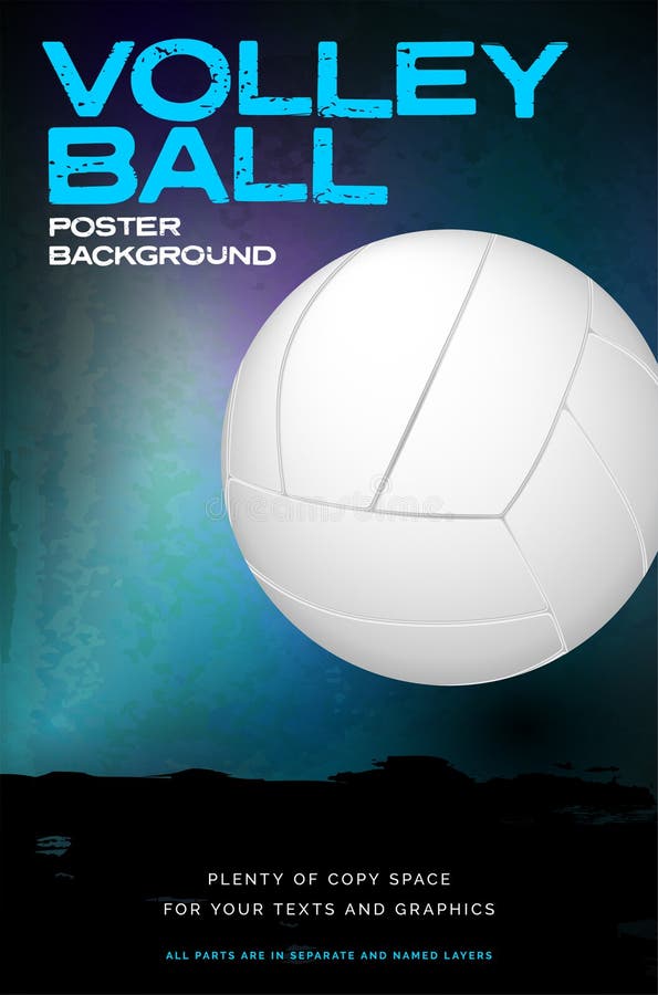 Volleyball Tournament Poster Template with Ball on Fire Stock Vector ...