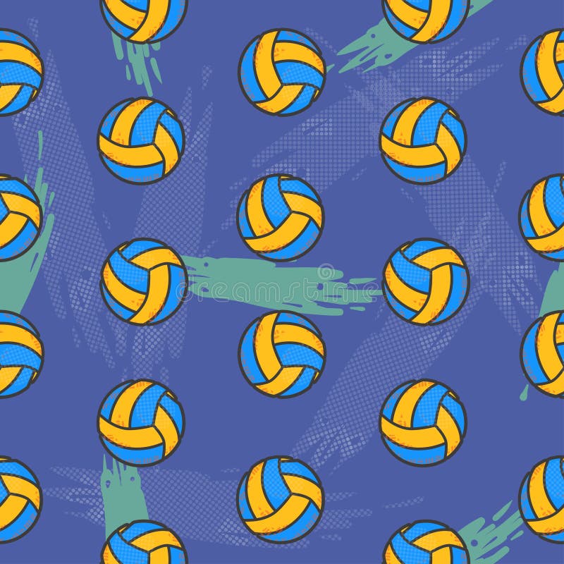Volleyball Seamless Pattern for Boy. Sports Balls on Background Stock ...