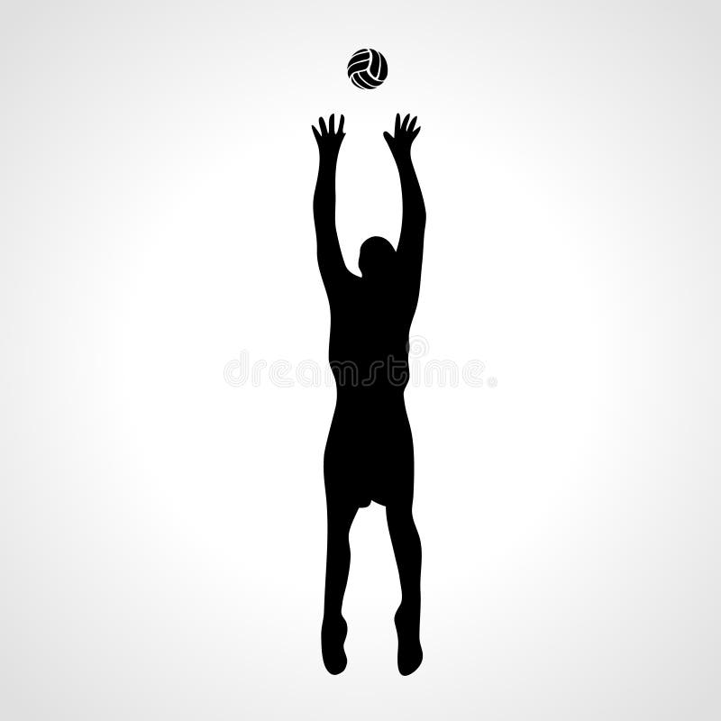 Volleyball Setter Silhouette, Vector Illustration Stock Vector ...
